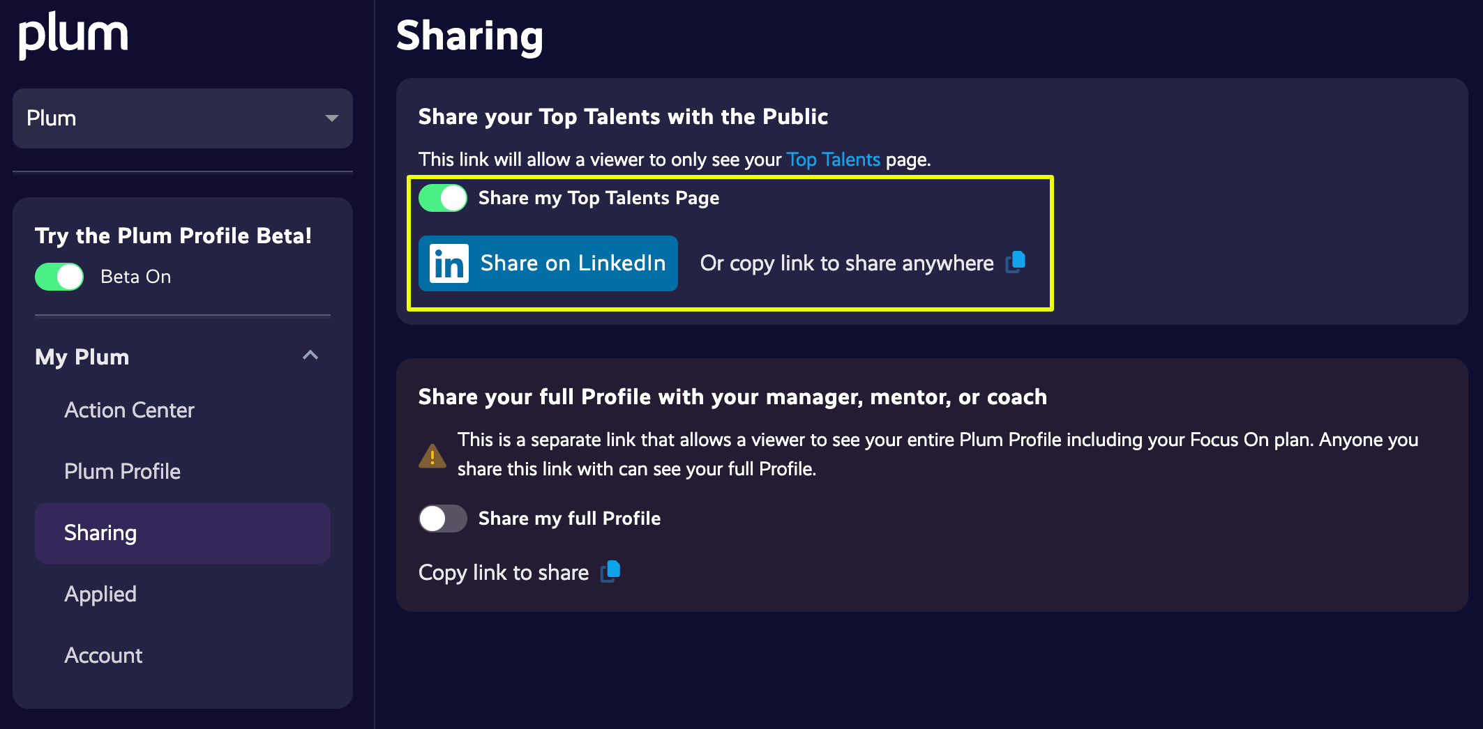 How can I share my Plum Profile? – Plum Help Center