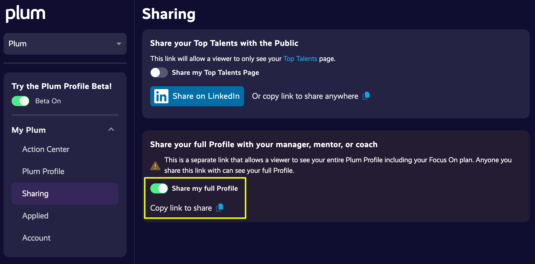 How can I share my Plum Profile? – Plum Help Center